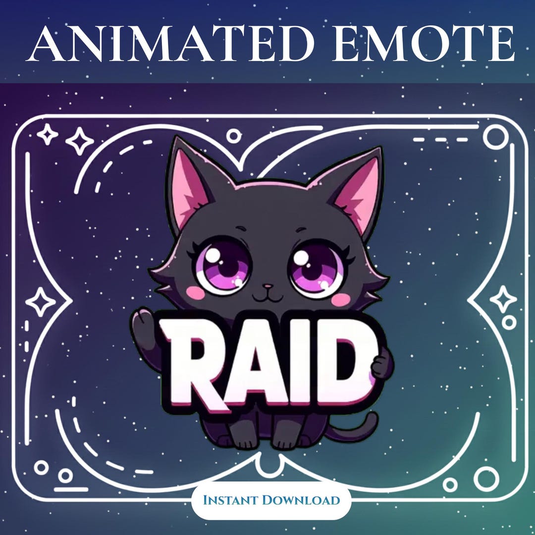 Animated Cat Raid Emote, Twitch Stream Alert (instant Download) - Etsy