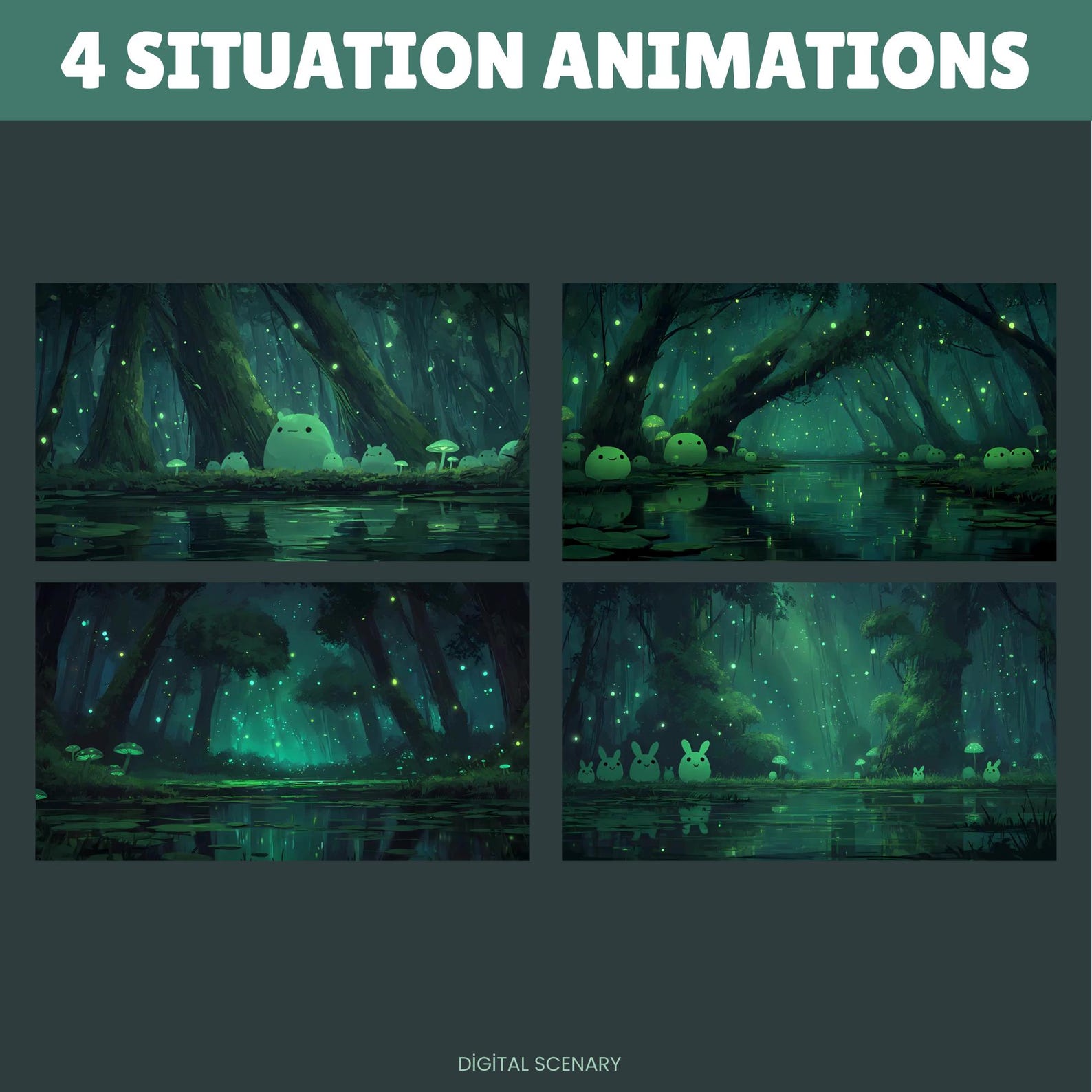 Green Swamp Stream Package: Animated Twitch Overlays & Banners (instant ...