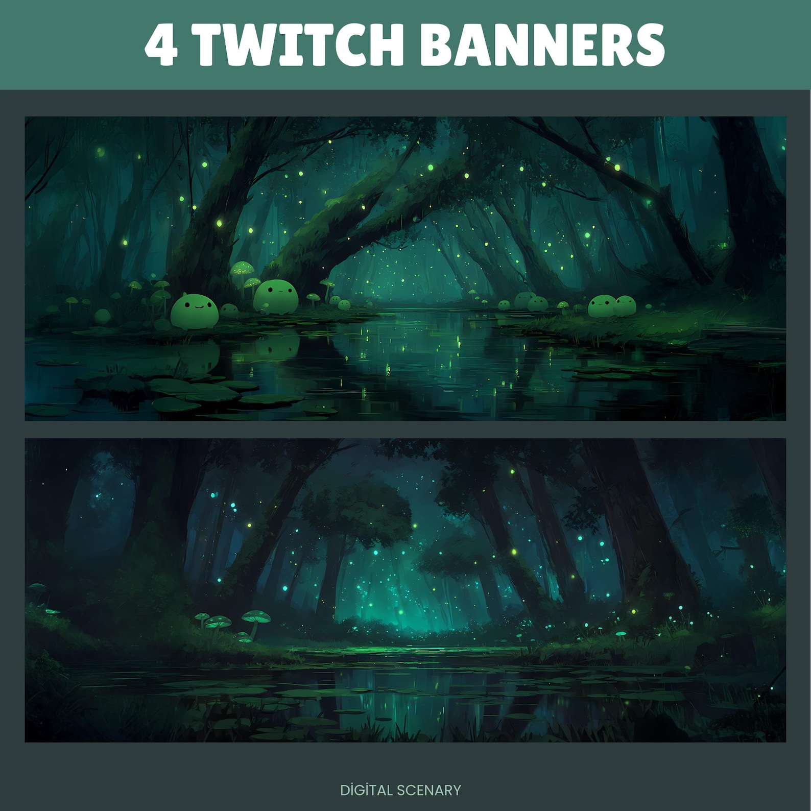 Green Swamp Stream Package: Animated Twitch Overlays & Banners (instant ...