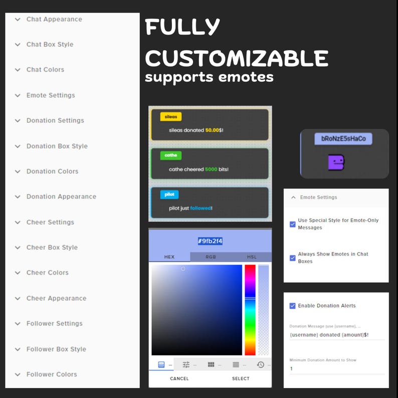 Classic Minimalist Chat Widget, Transperent Overlay , Twitch Widget ...