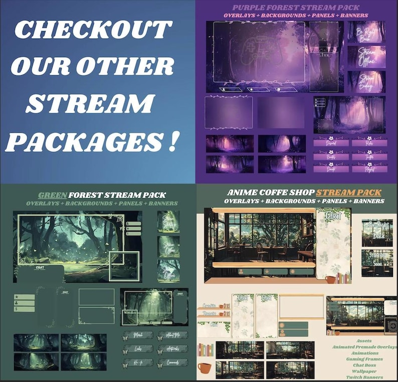 Witchcraft Forest Streamer Pack: Animated Twitch Overlays (instant ...