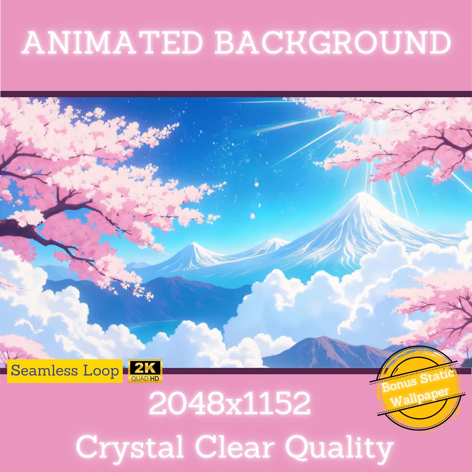 Anime Sakura Sky Loop Video, Cherry Blossom Animated Wallpaper (digital ...