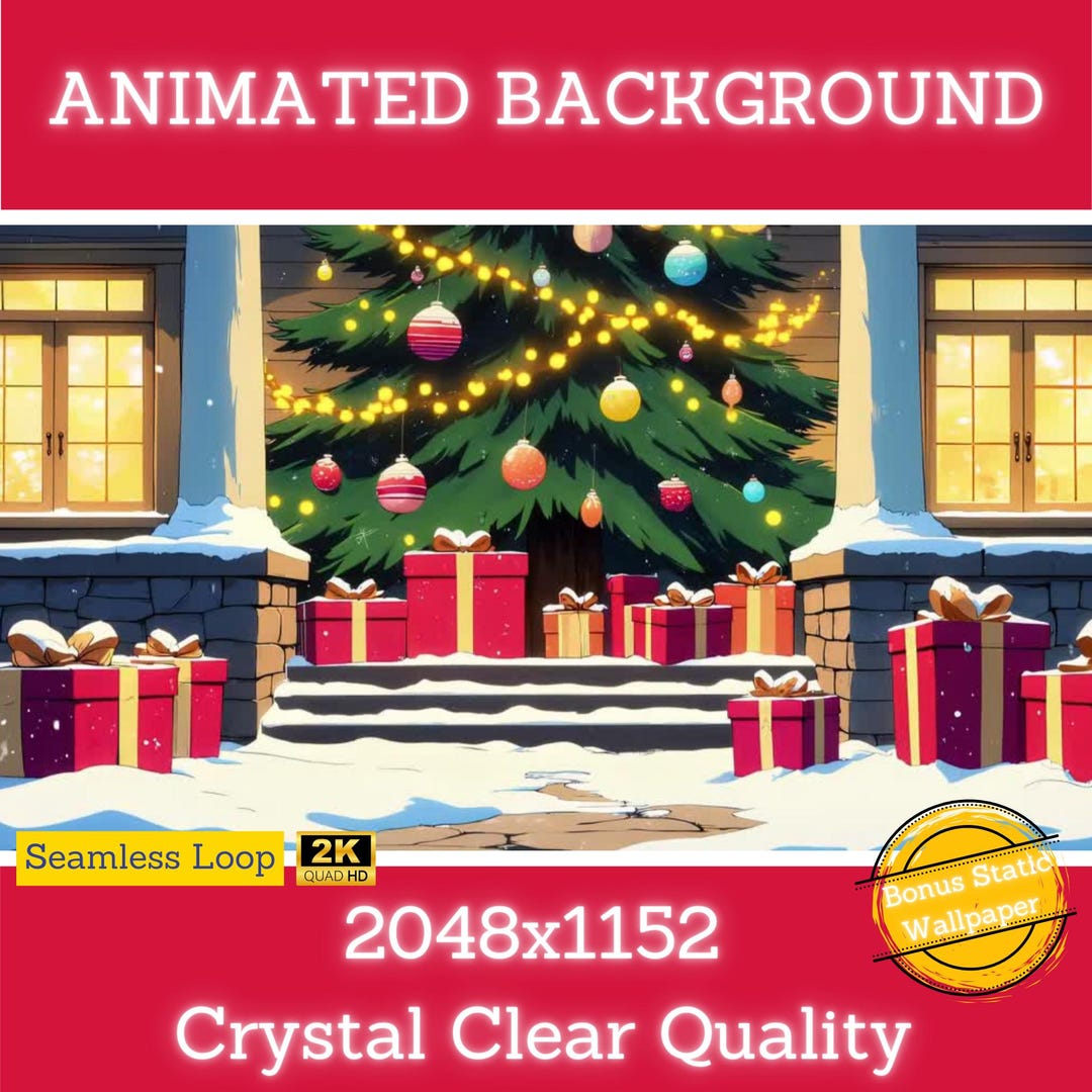 Snowy Christmas House Animated Background, Cozy Winter Stream (2K ...