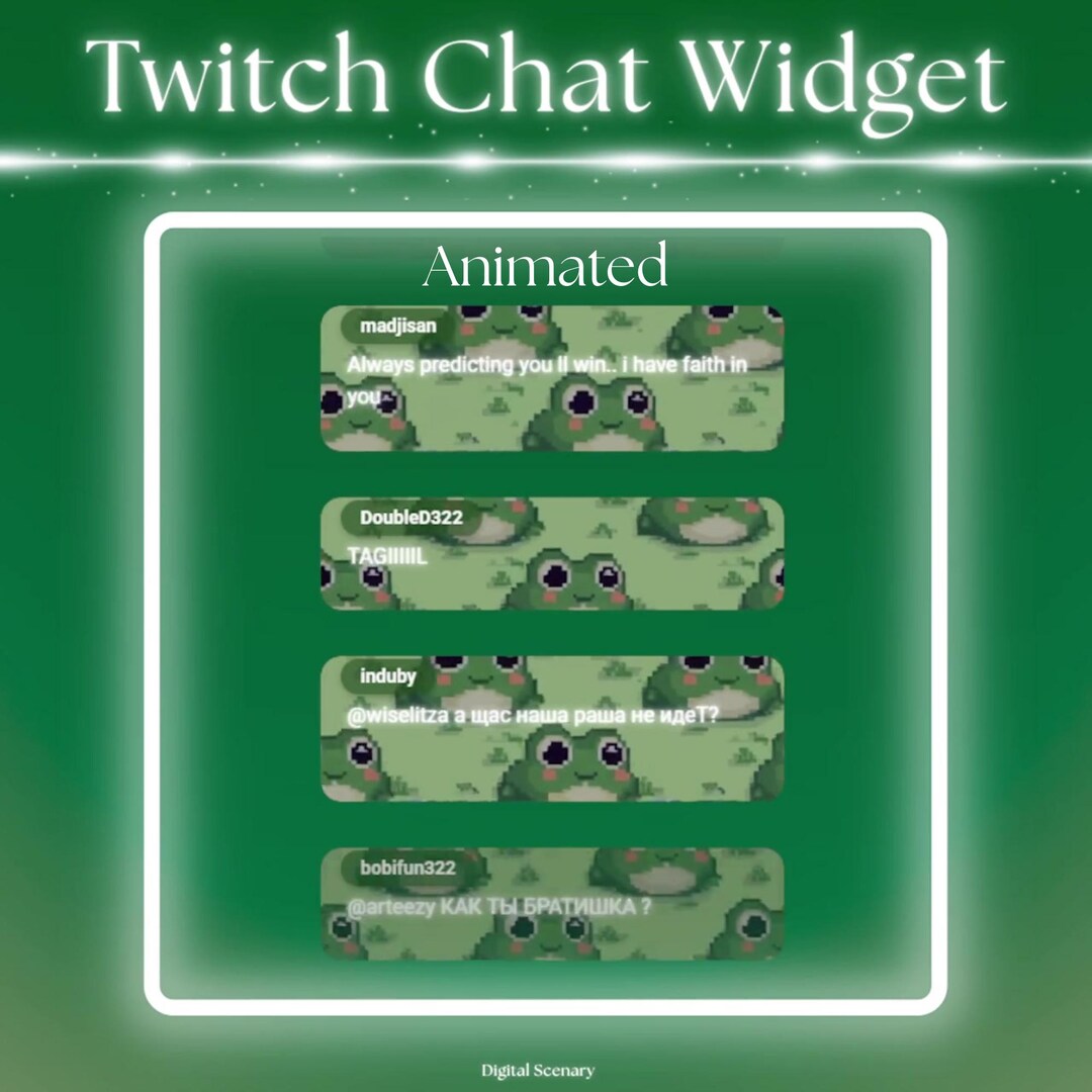 Animated Frog Chat Widget, Cottagecore Twitch Overlay (instant Download ...