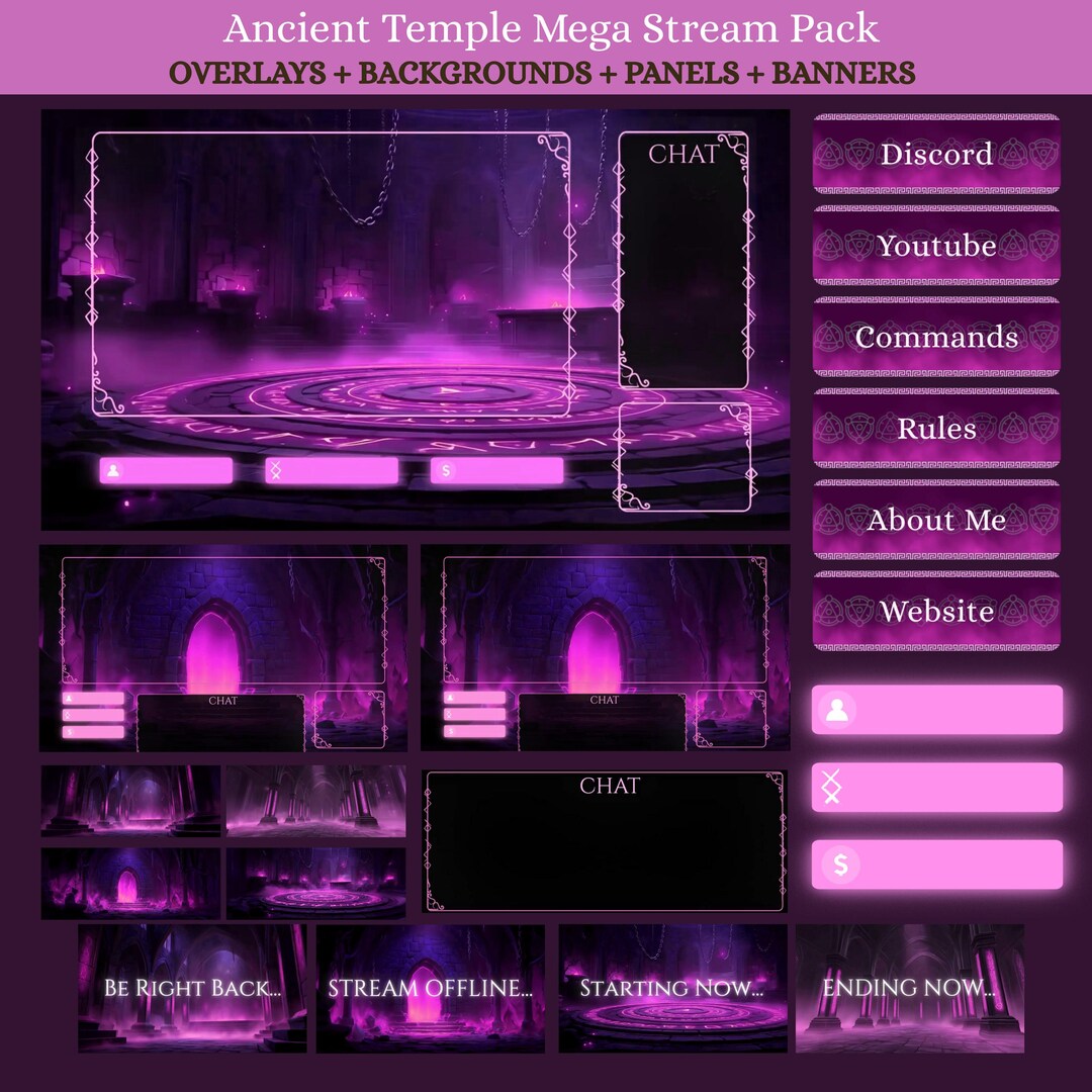 Ancient Temple Stream Overlay Pack – Animated Fantasy Twitch ...