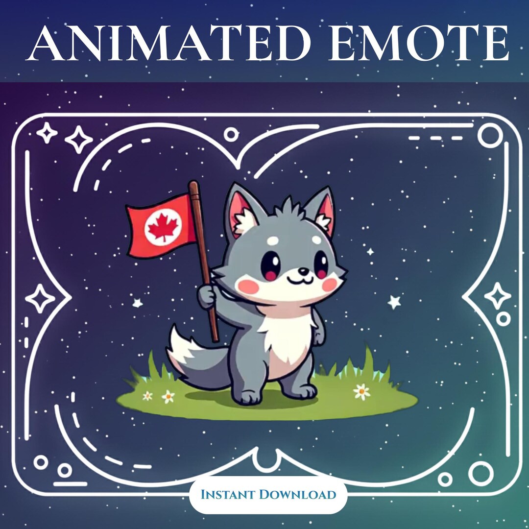 Animated Wolf Emote, Canadian Flag Twitch Emote, Cute Animal GIF ...