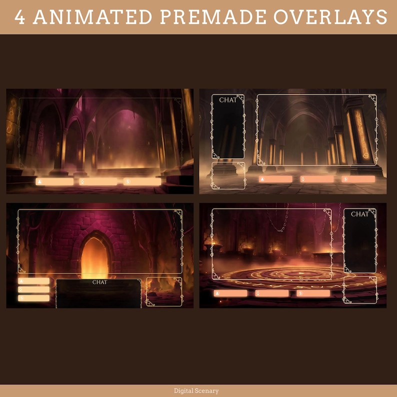 Ancient Temple Stream Overlay Pack – Fantasy Twitch Banners, Panels ...