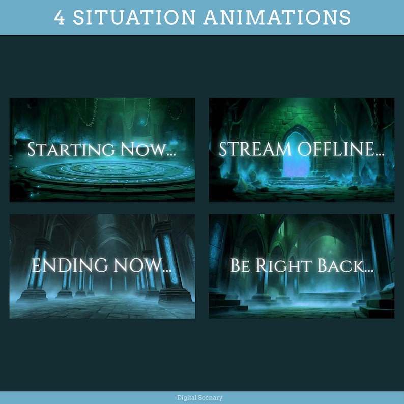 Ancient Temple Stream Overlay Pack – Fantasy Twitch Screens, Panels ...