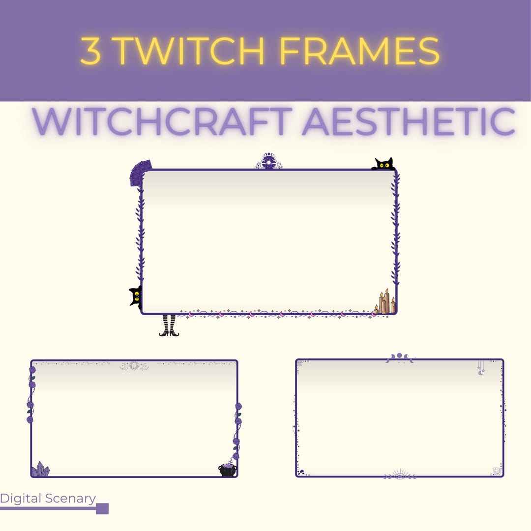 Witchcraft-themed Gaming Twitch Frames |static Frames Perfect for ...