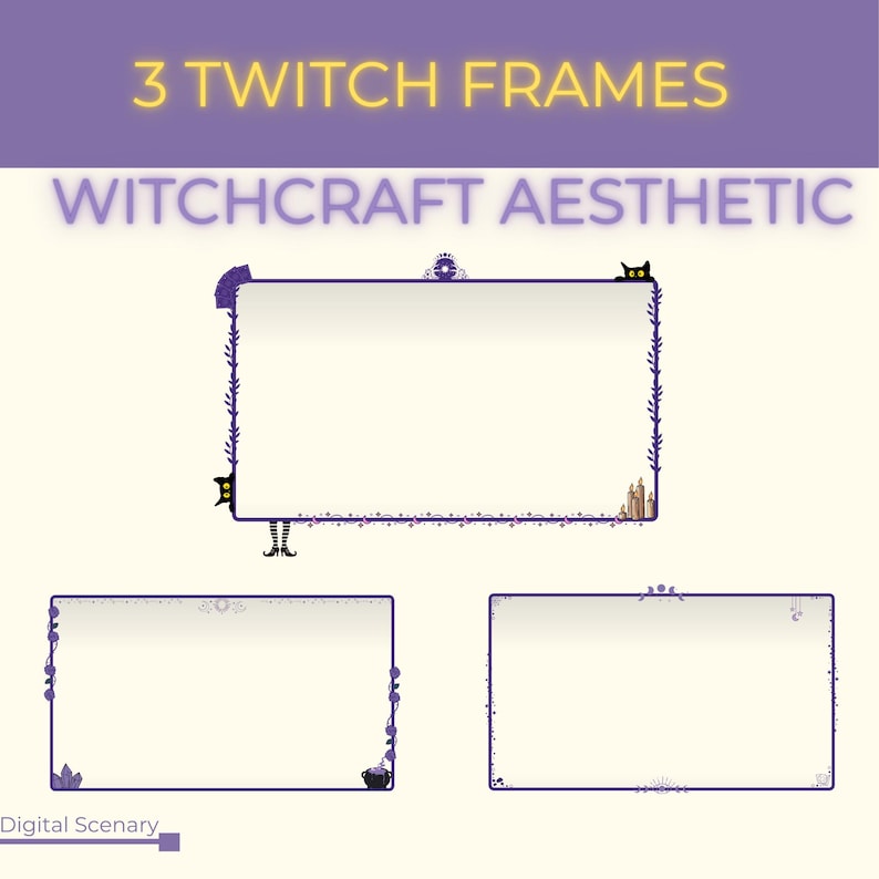 Witchcraft-themed Gaming Twitch Frames |static Frames Perfect for ...