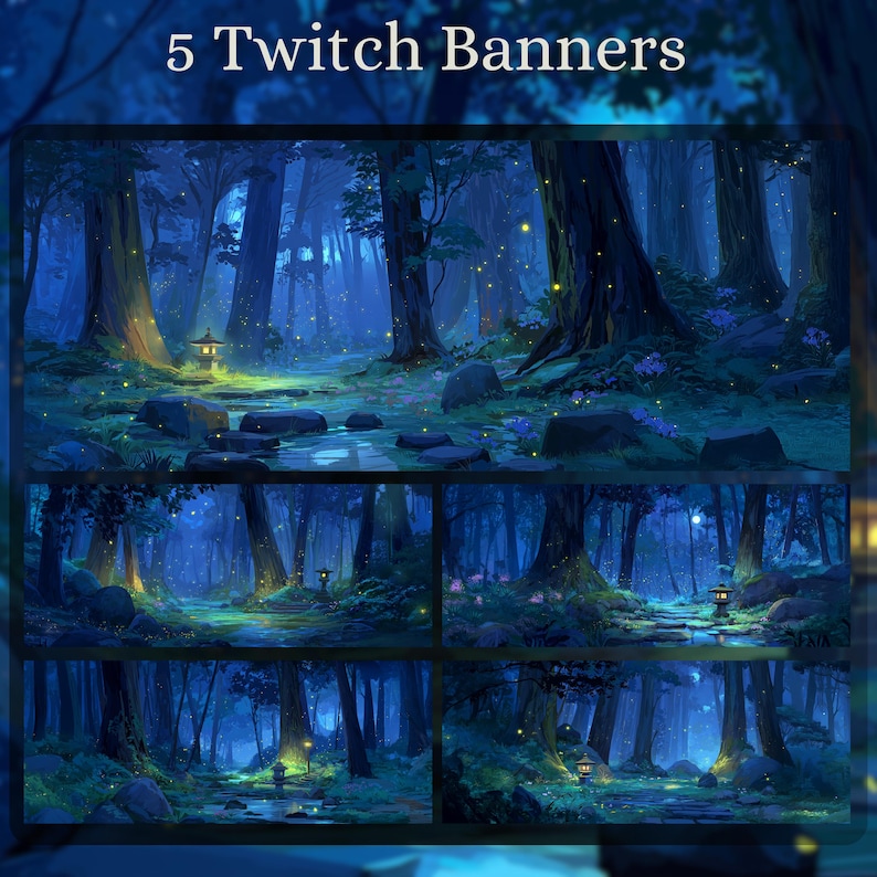 Magical Lantern Stream Pack, Animated & Static Overlays, Twitch Banners ...