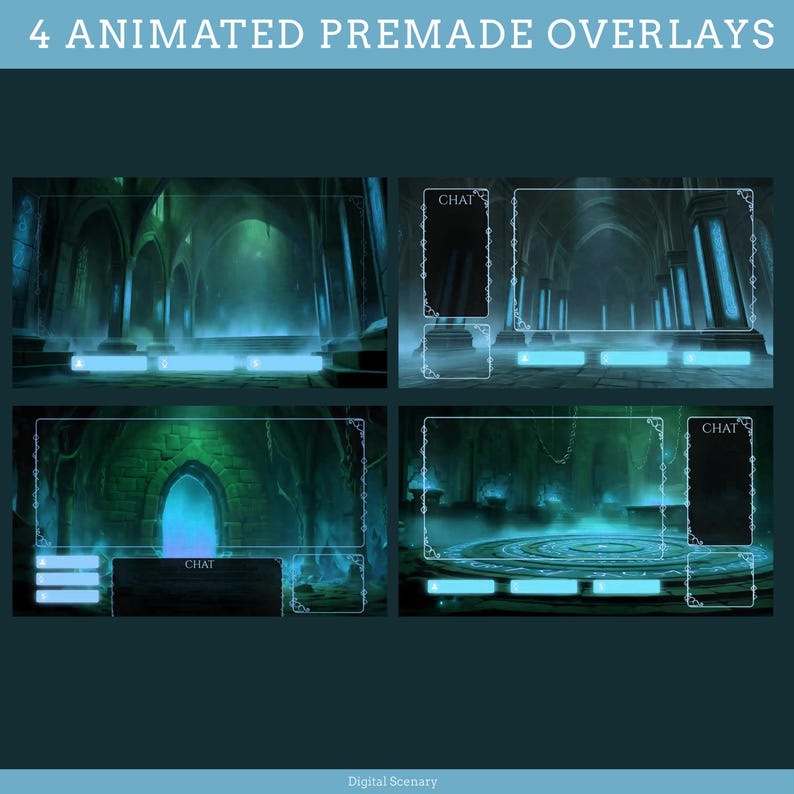 Ancient Temple Stream Overlay Pack – Fantasy Twitch Screens, Panels ...