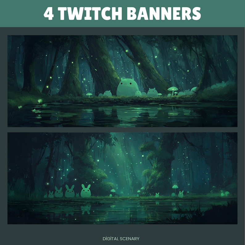 Green Swamp Stream Package: Animated Twitch Overlays & Banners (instant ...
