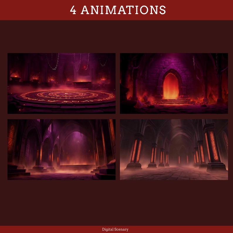 Ancient Temple Stream Overlay Pack: Animated Twitch Fantasy (instant ...