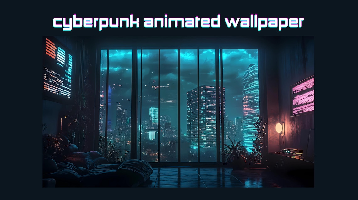 Cyberpunk Animated Wallpaper, Futuristic Neon City Background, 4K ...