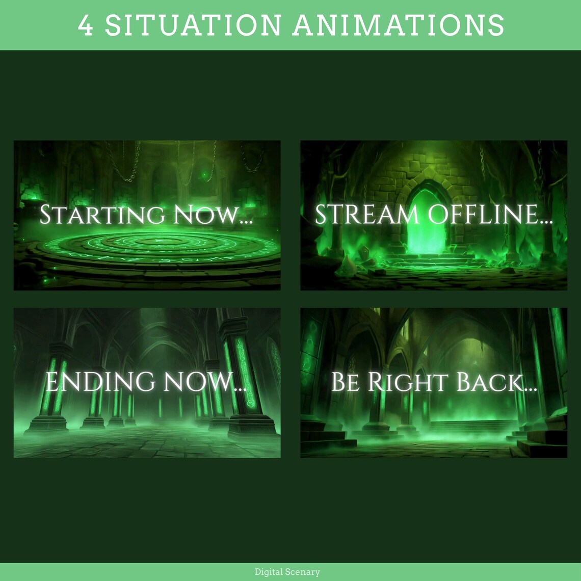 Animated Ancient Temple Stream Overlay Pack: Fantasy Twitch Screens ...