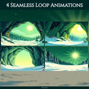 Snow Cave Stream Pack, Winter Twitch Overlays, Animated Screens ...