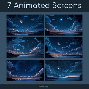 Celestial Night Stream Package:static Twitch Overlays,animations ...