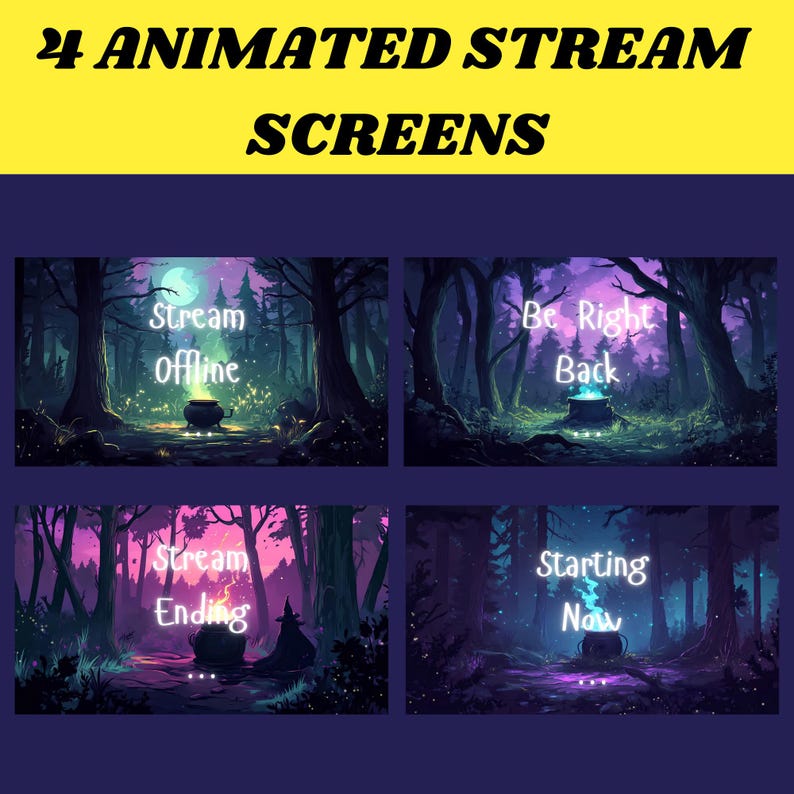 Witchcraft Forest Streamer Pack: Animated Twitch Overlays (instant ...