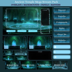Ancient Temple Stream Overlay Pack – Fantasy Twitch Screens, Panels ...
