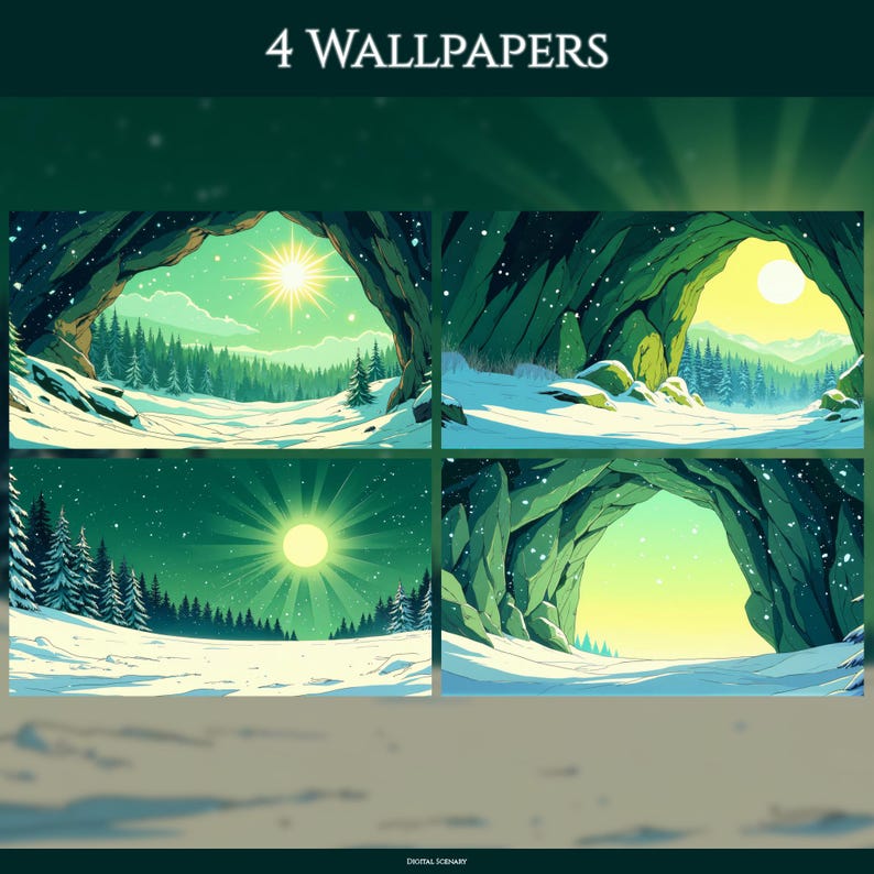 Snow Cave Stream Pack, Winter Twitch Overlays, Animated Screens ...