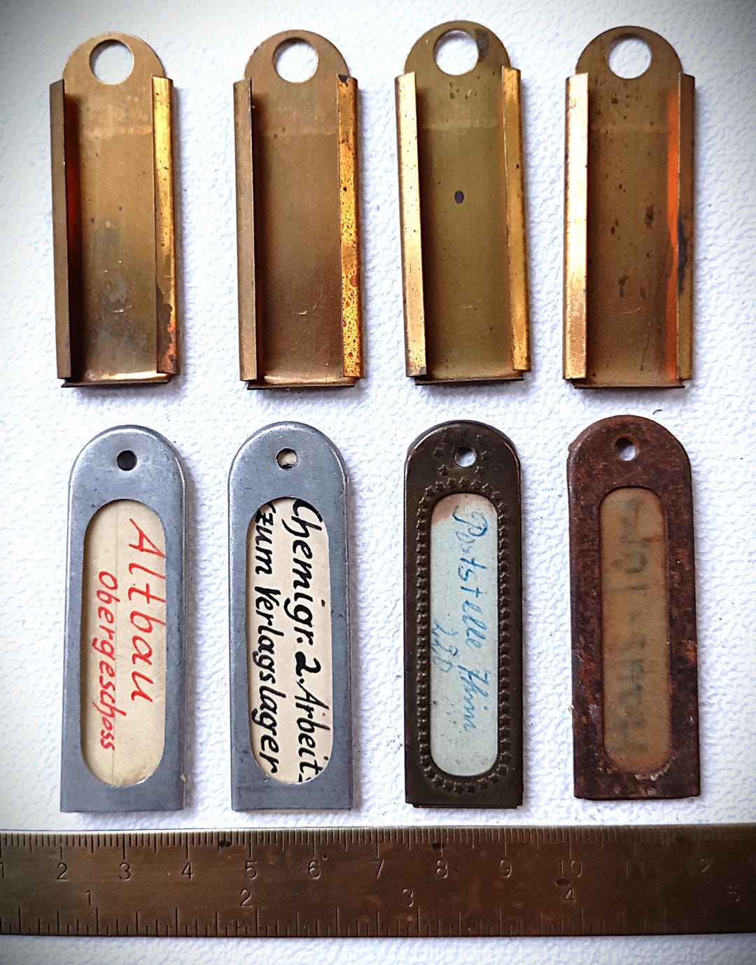 129) 8 Vintage Key Plates Made of Brass, Aluminum and Iron - Creative ...