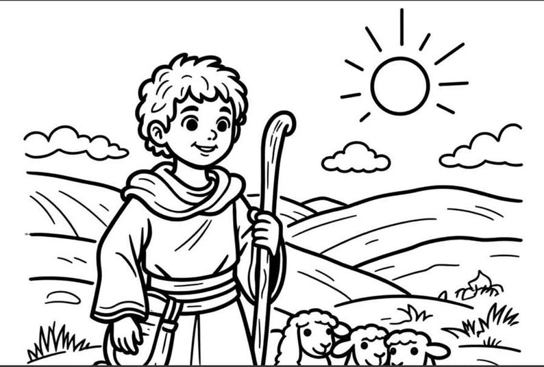 El pequeño David: El valiente pastor. Libro para leer y colorear (PDF ...