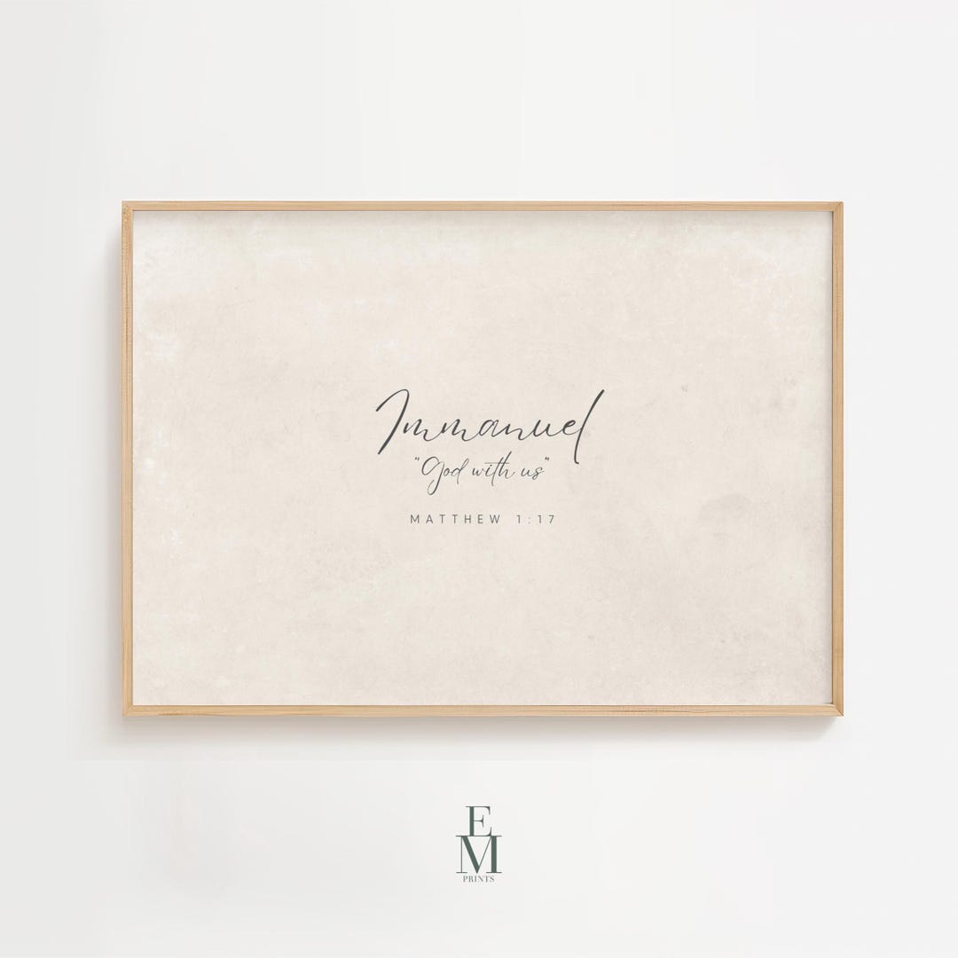 Immanuel Wall Art | Christian Scripture Printable | "god With Us" Bible ...