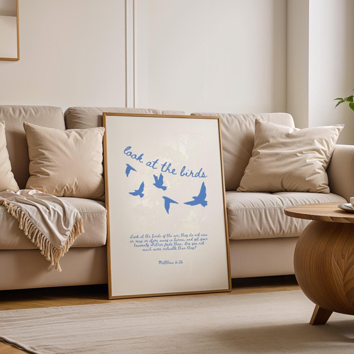 Look at the Birds Printable, Matthew 6:26 Bible Verse Wall Art ...