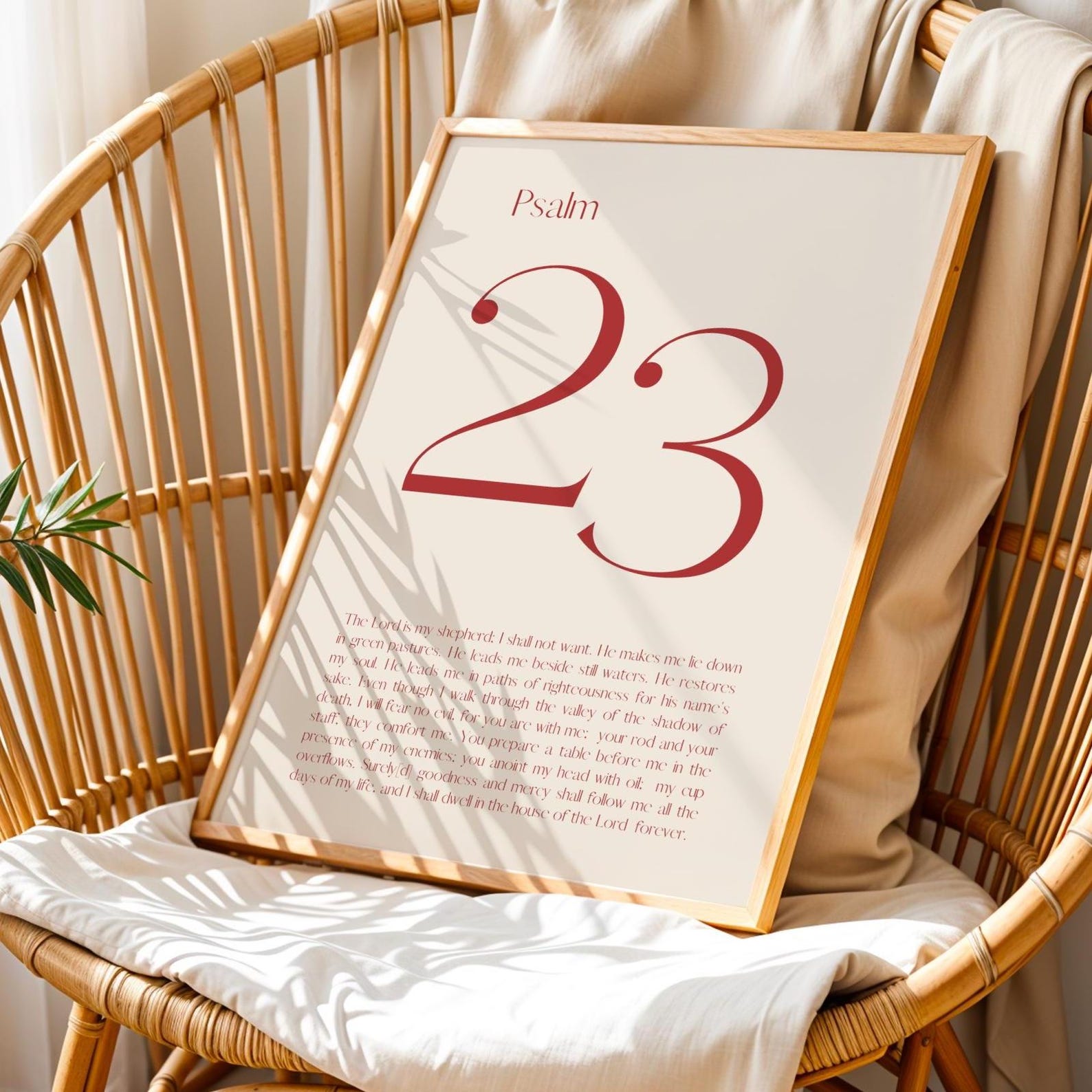Modern Psalm 23 Wall Art, Minimalist Scripture Bible Verse Print, the ...