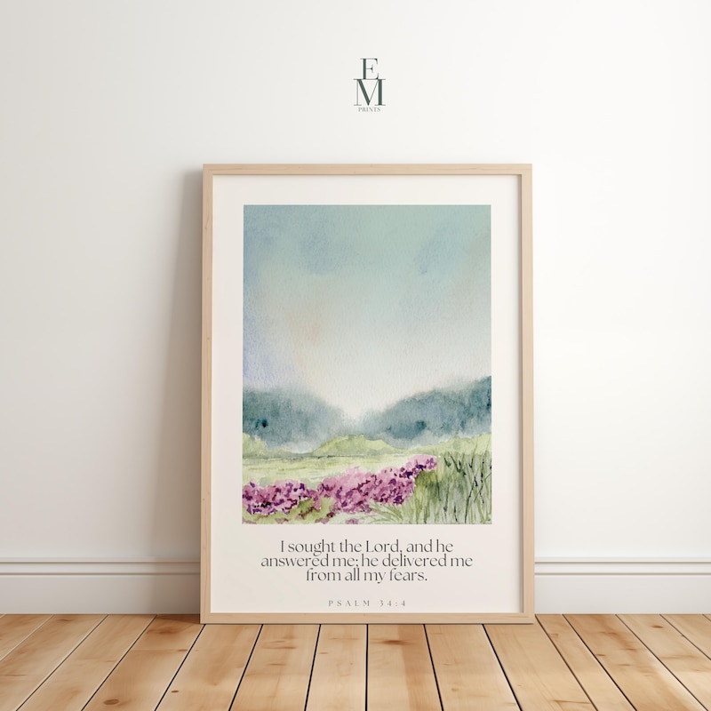 Psalm 34:4 Watercolor - Etsy