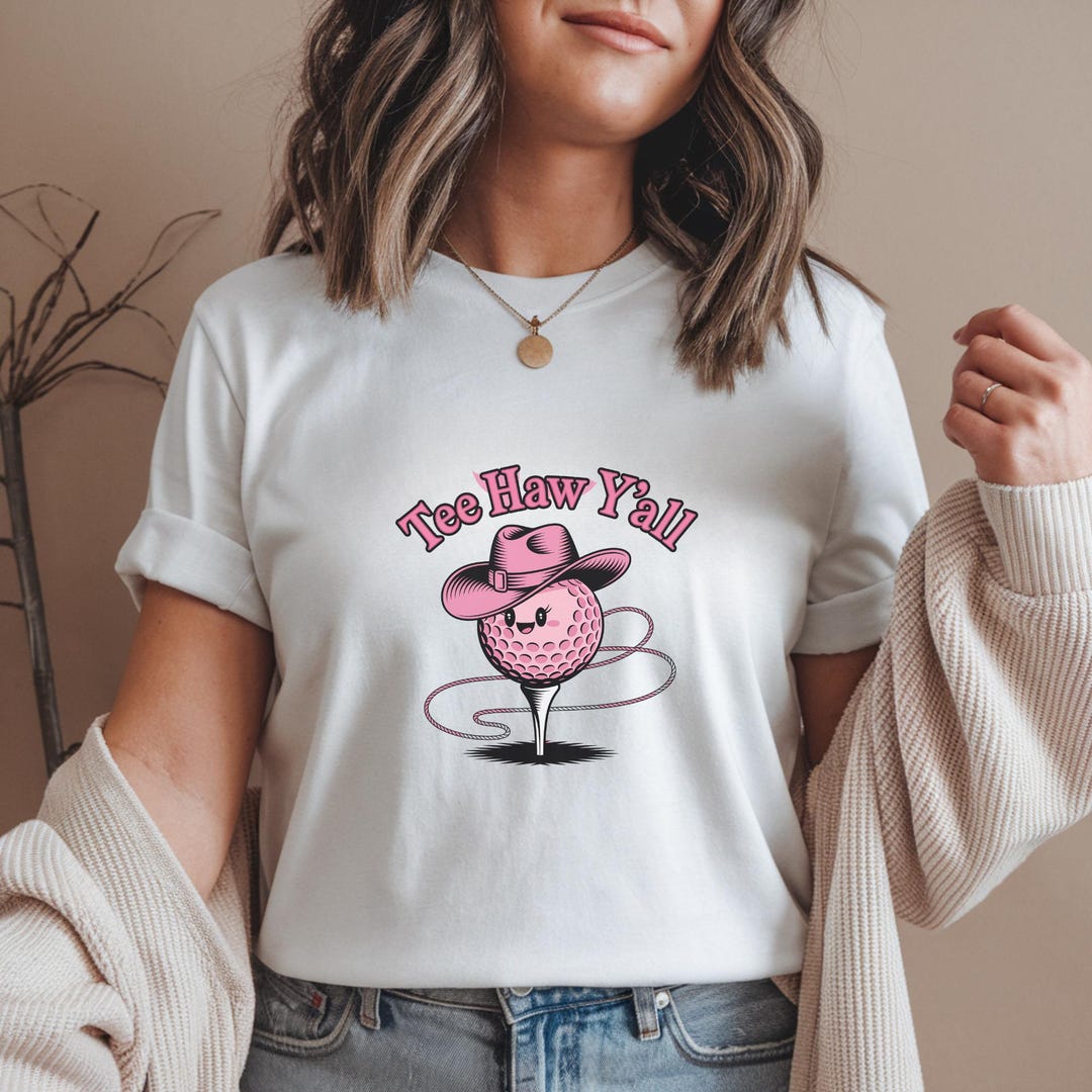 Tee Haw Y'all Golf Shirt: Funny Cowgirl Bachelorette Party Tee - Etsy