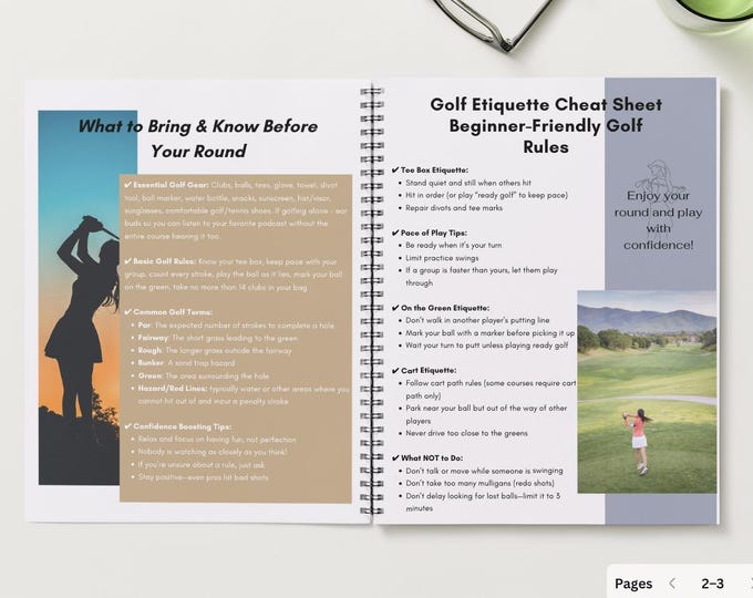 Beginner Bundle Golf Guide Printable Golf Checklist Etiquette Cheat ...