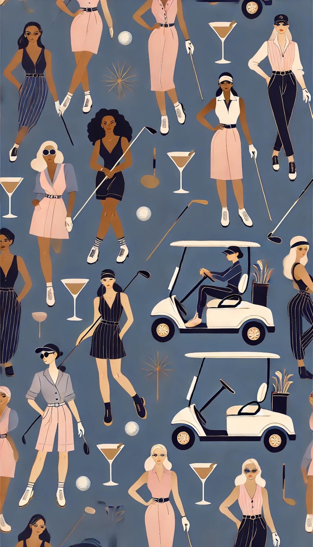Modern Golf Glam Wallpaper, Stylish Women Golfers (digital Download) - Etsy
