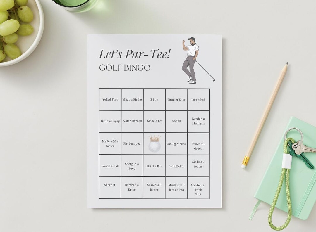 Golf Bingo Card Printable Golf Game Fun Golf Activity for Tournaments ...