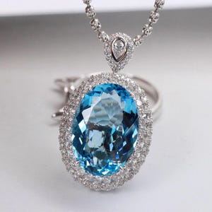 Santa Maria Aquamarine Ring: Diamond Paved 18k White Gold, Handmade - Etsy