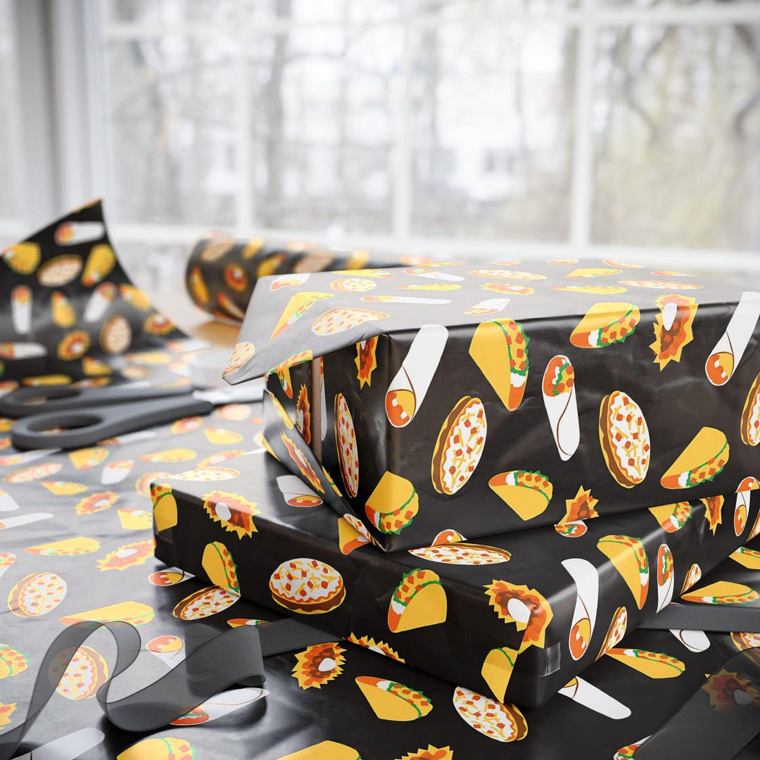Taco Bell Menu Wrapping Paper Taco Bell Gift Wrap Glossy Finish Funny ...