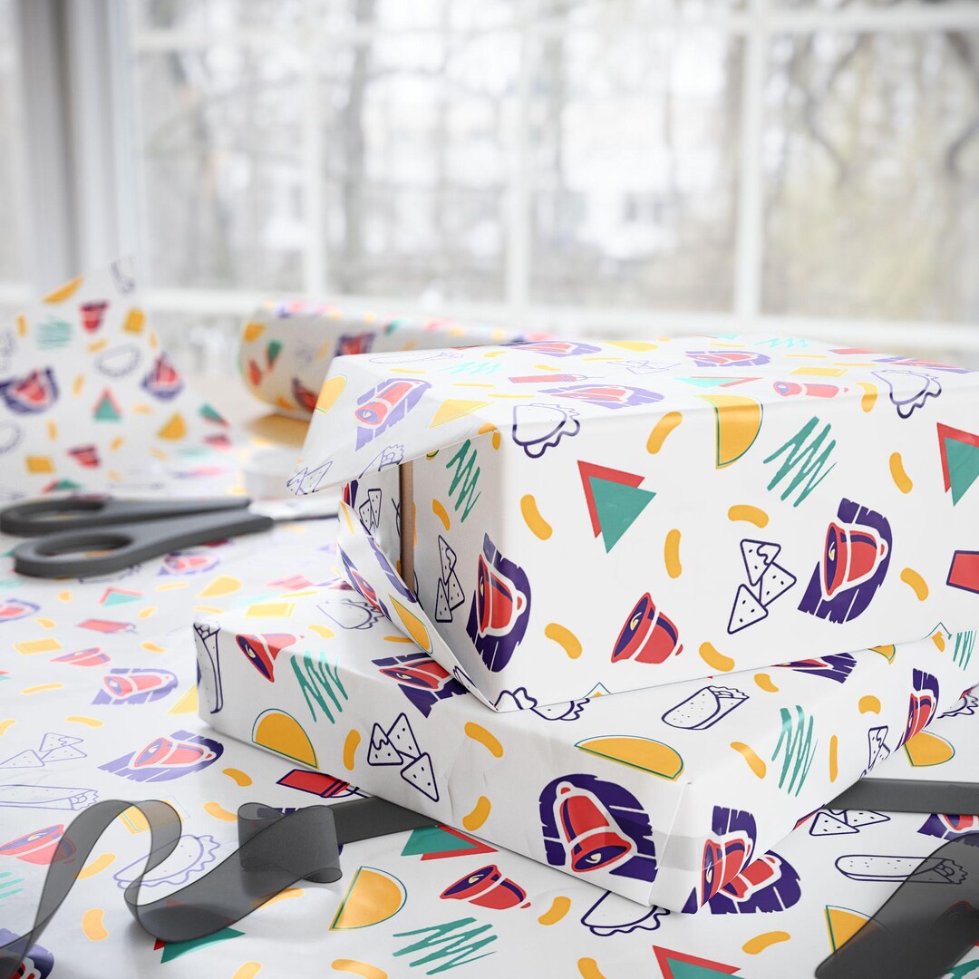 Original Taco Bell Wrapping Paper Taco Bell Gift Wrap Glossy Finish ...