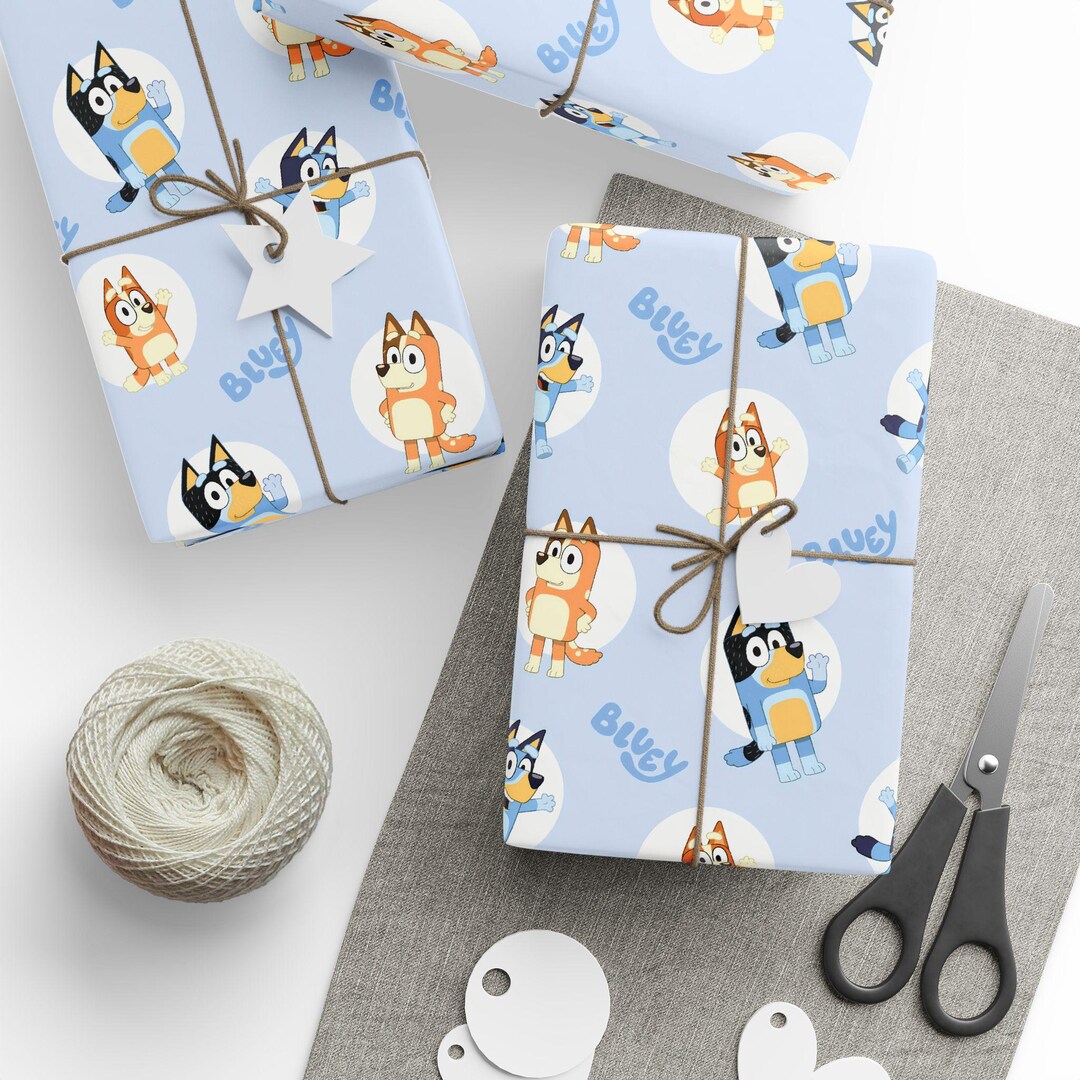 Bluey Gift Wrap | Bluey Birthday Decor | Bluey Wrapping Paper | Glossy ...