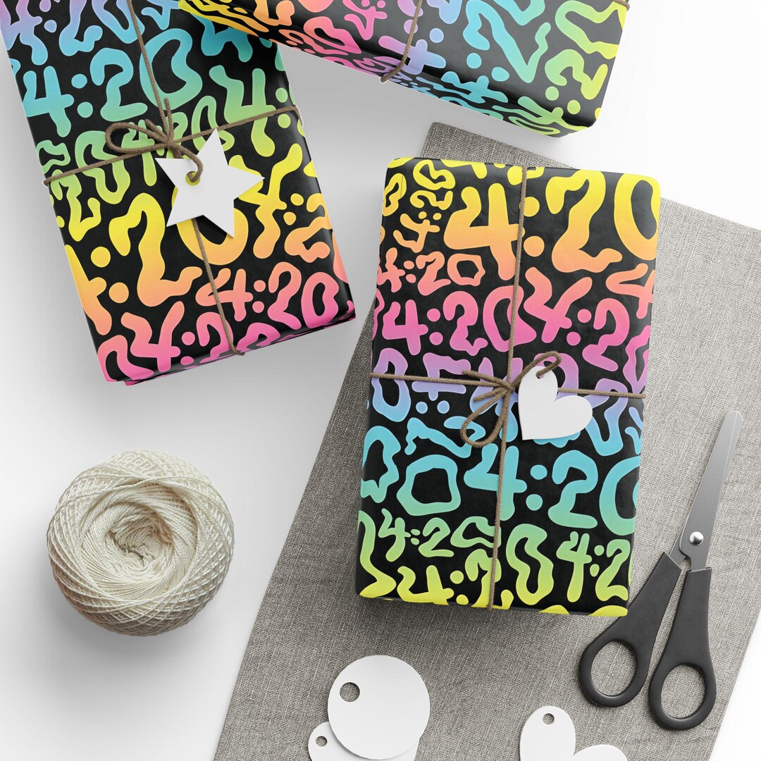 4:20 O'clock | Weed Wrapping Paper | 420 Gift Wrap | Weed Decor | 420 ...