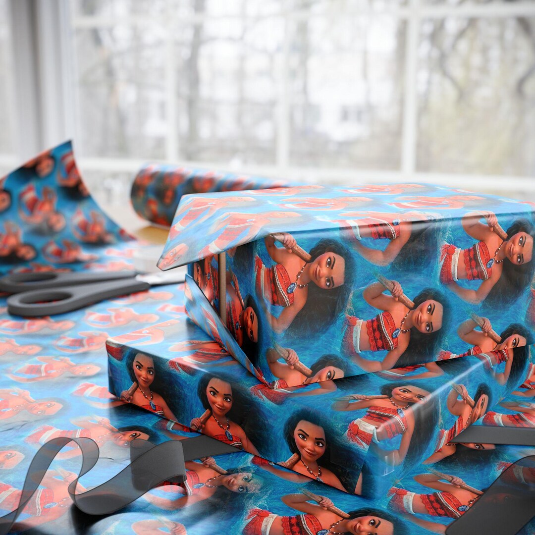 Princess Moana Wrapping Paper Moana Gift Wrap Disney Girl Gift Wrap ...