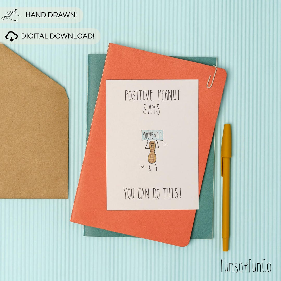 Printable Peanut Greeting Card - Printable Card - Hand Drawn - Gift for ...