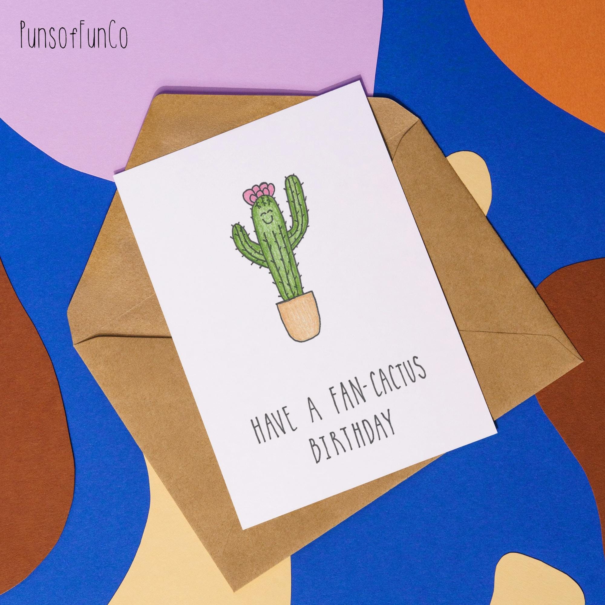 Printable Cactus Birthday Card - Printable Card - Hand Drawn - Gift for ...
