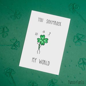 Printable Dancing Clover St. Patrick’s Day Card - Printable Card - Hand ...