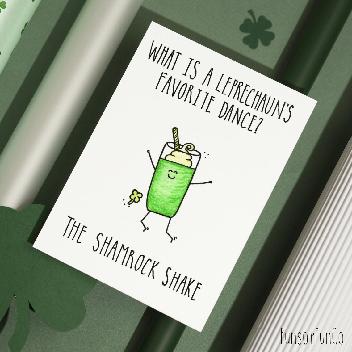 St Patricks Day Card Clover Shamrock Shake Saint Patricks Day Pun Cards ...