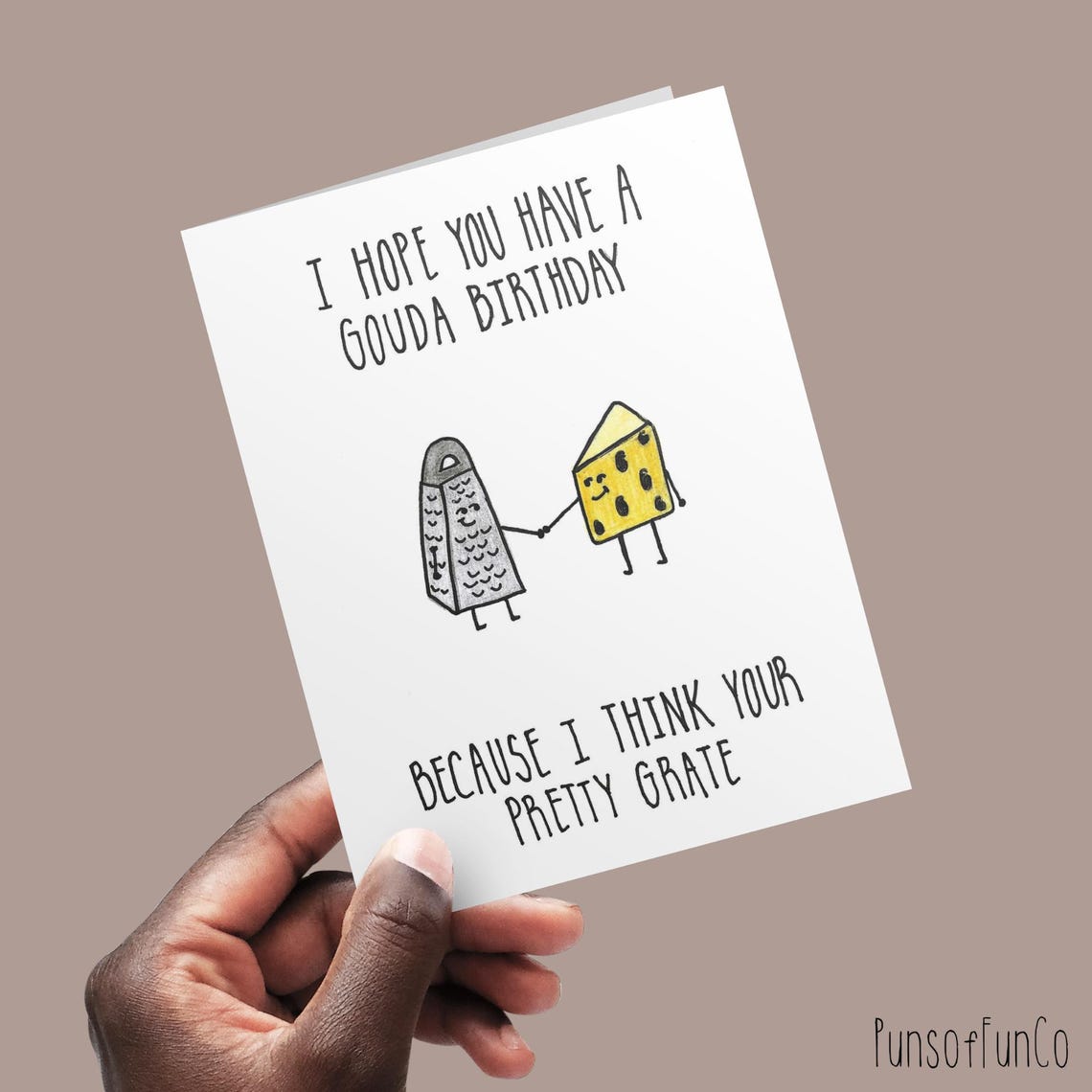 Printable Gouda Birthday Card - Printable Card - Hand Drawn - Gift for ...
