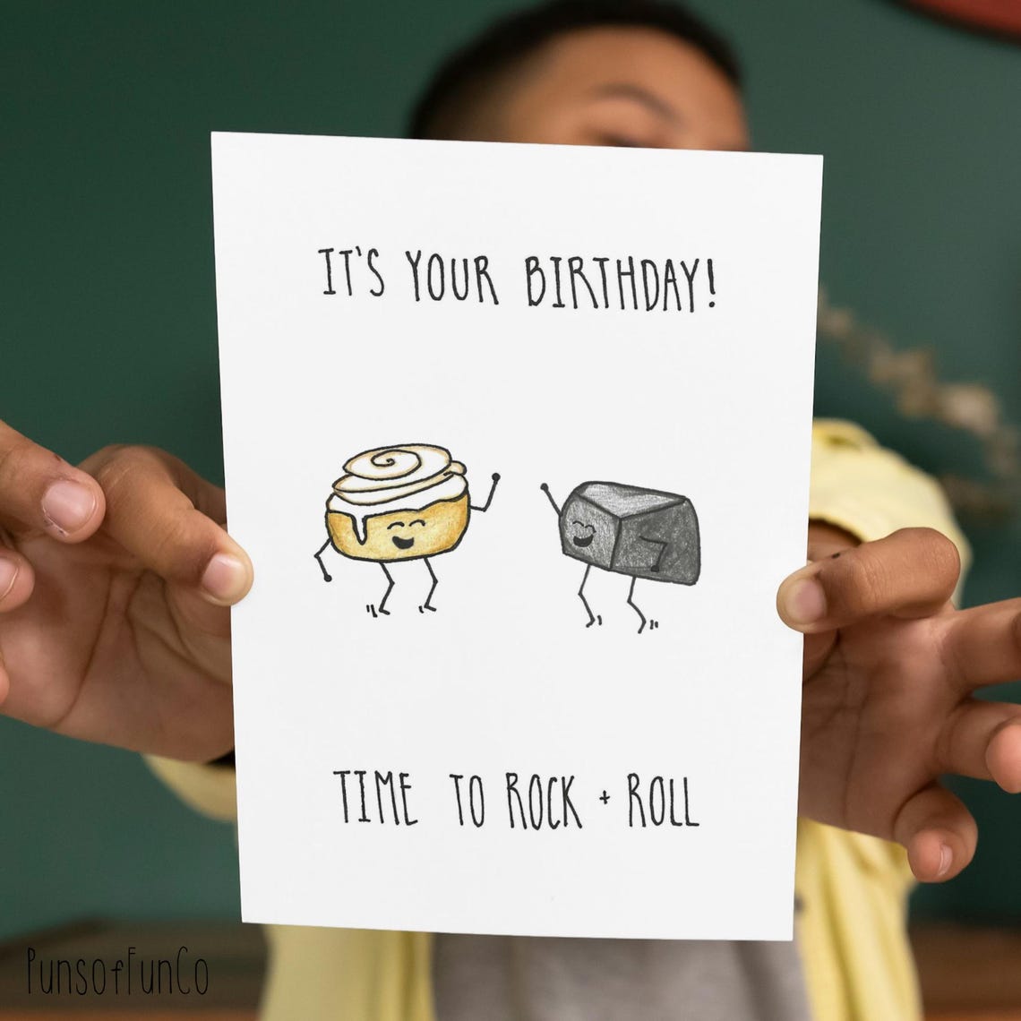 Printable Cinnamon Roll Birthday Card - Printable Card - Hand Drawn ...