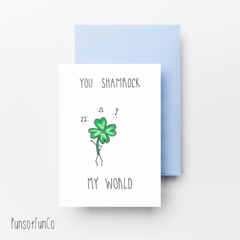 Printable Dancing Clover St. Patrick’s Day Card - Printable Card - Hand ...