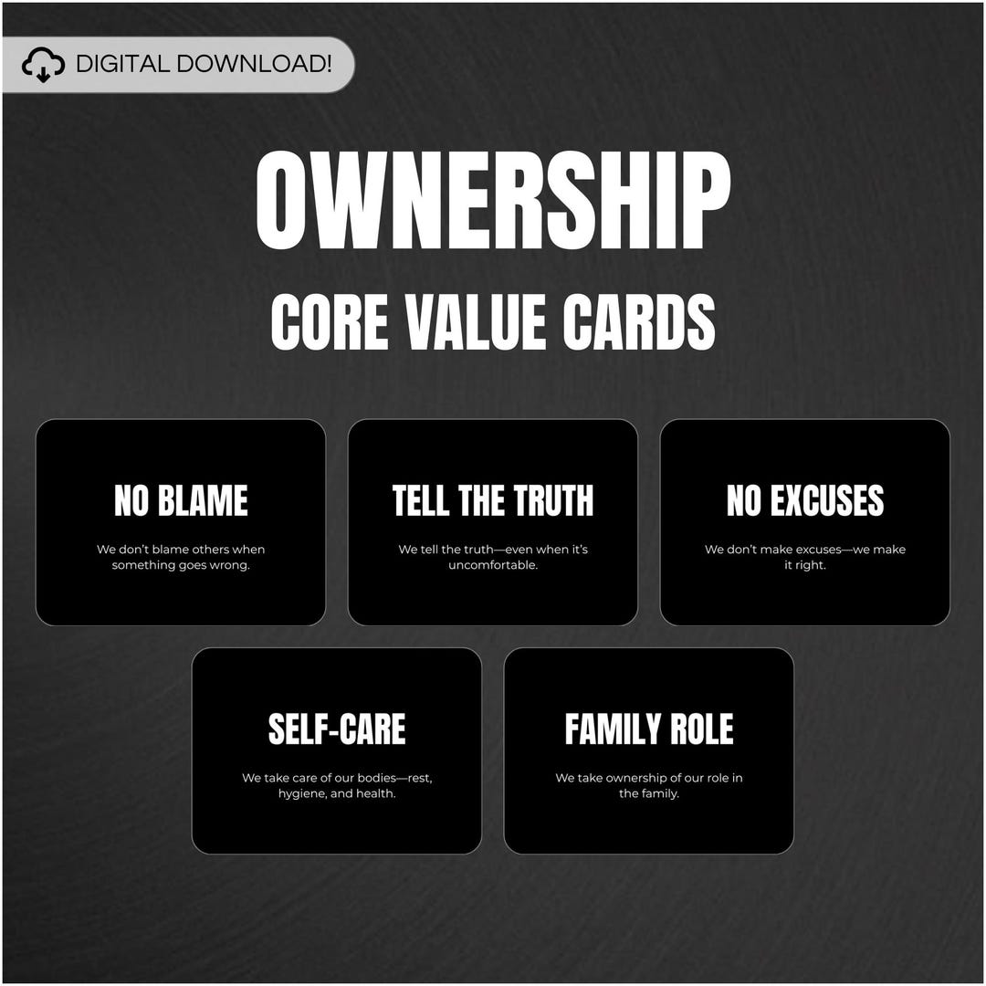 Ownership Core Value Cards – Printable Digital Download Deck - Etsy
