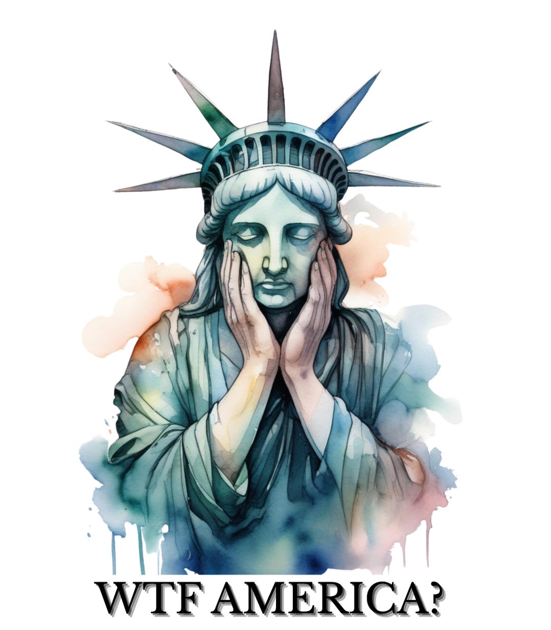 WTF America PNG, Statue of Liberty Facepalm Design, Wtf America Funny ...